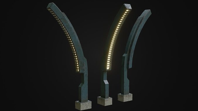 3D model Old Retro futuristic street light 25 VR / AR / low-poly | CGTrader