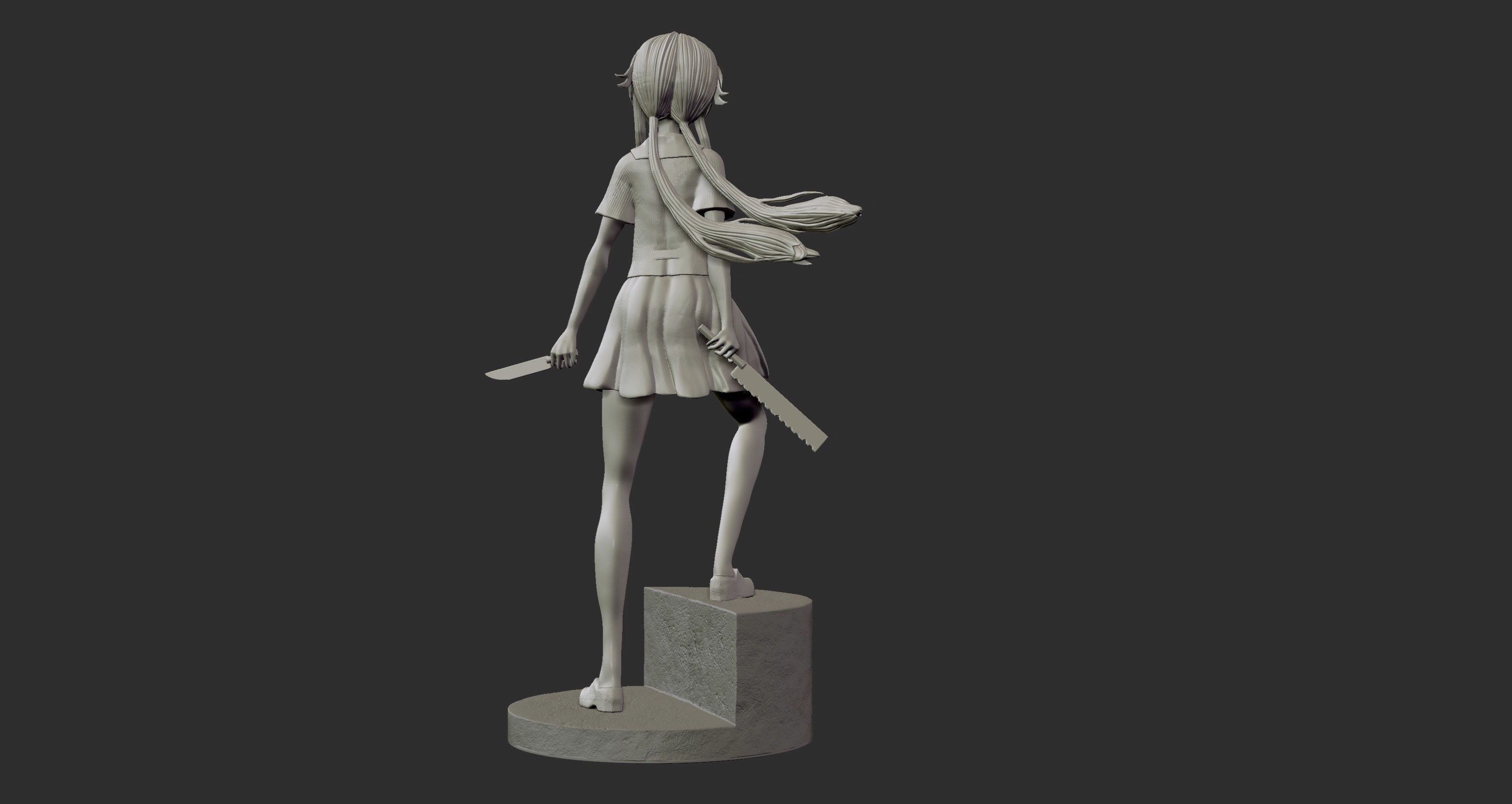 Yuno Gasai - Mirai Nikki 3D Print Figure 3D model 3D printable | CGTrader
