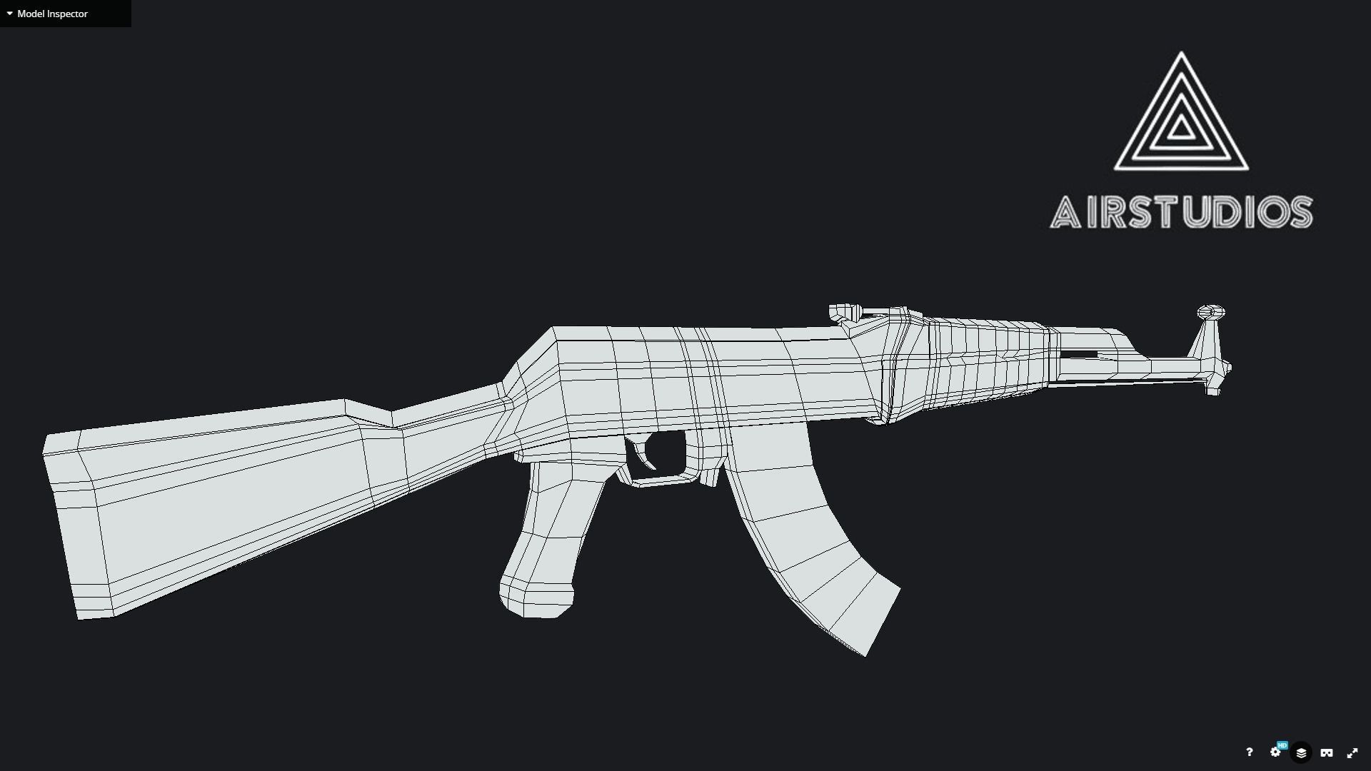 3D model Ak47 Gun Low Poly VR / AR / low-poly | CGTrader