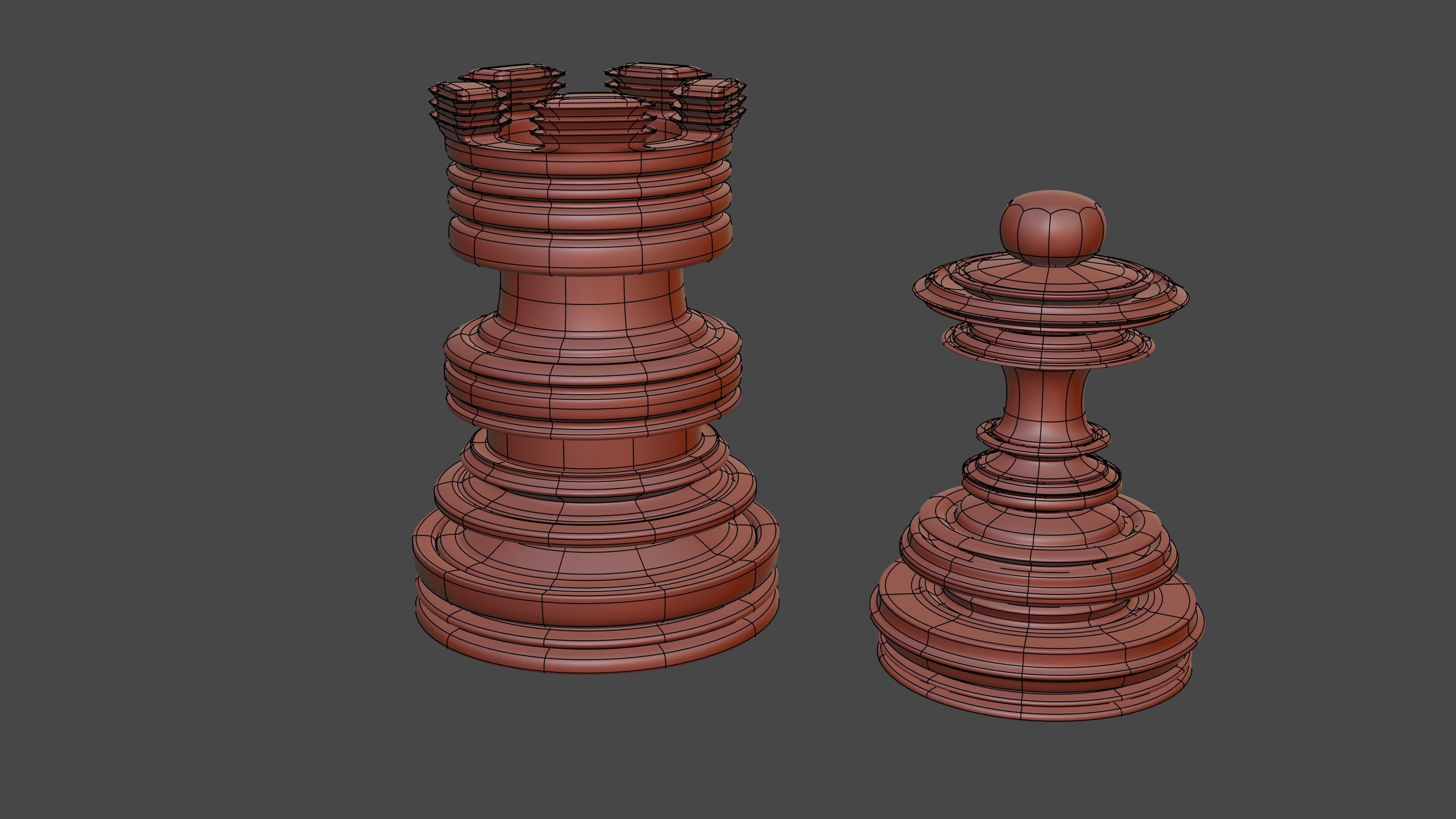 chess board with game pieces 3D model | CGTrader