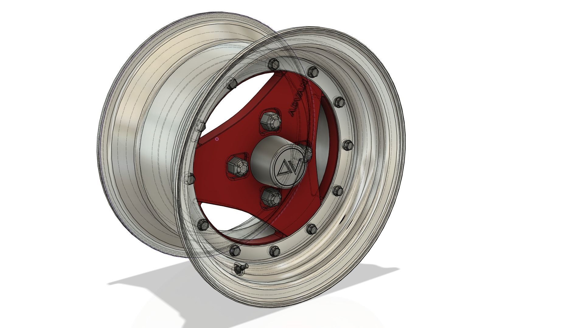 Advan 3 piece rim 3D model | CGTrader