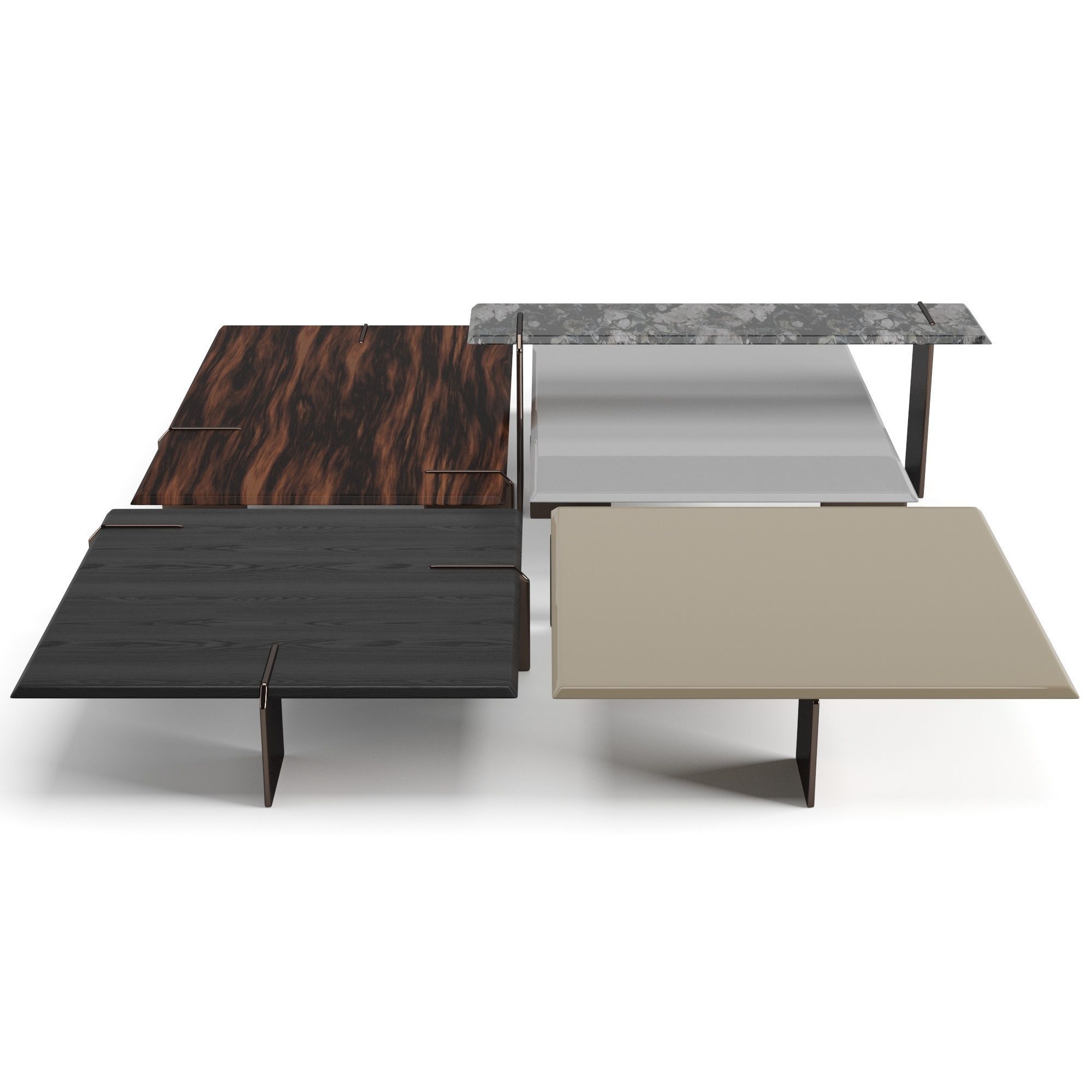 Minotti Keel square coffee tables set 3D model | CGTrader