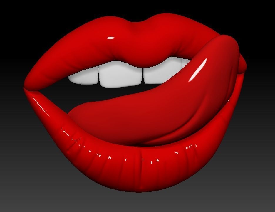 Lips Lick 3D model 3D printable | CGTrader
