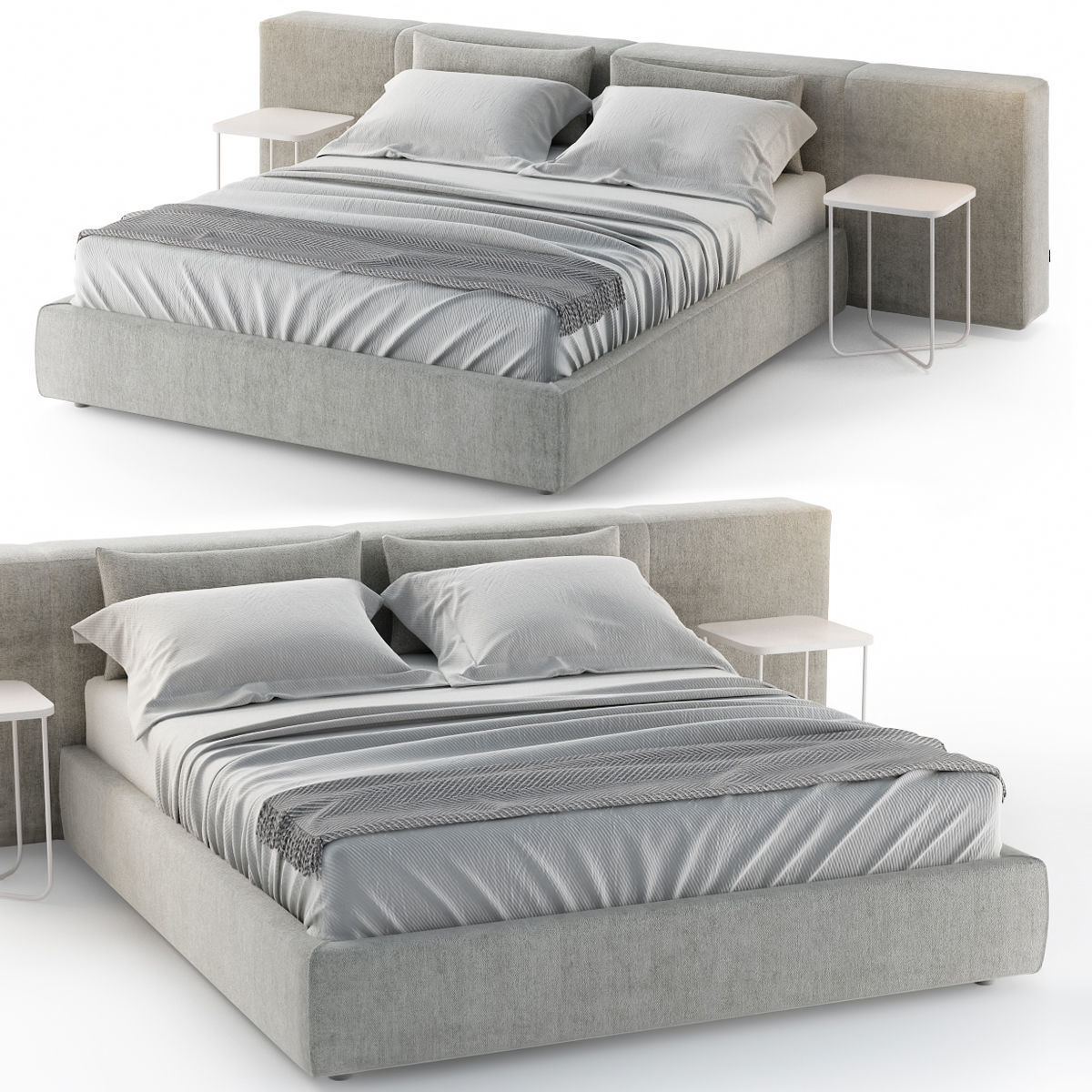 FLEXTEAM REEF DOUBLE BED 3D model | CGTrader