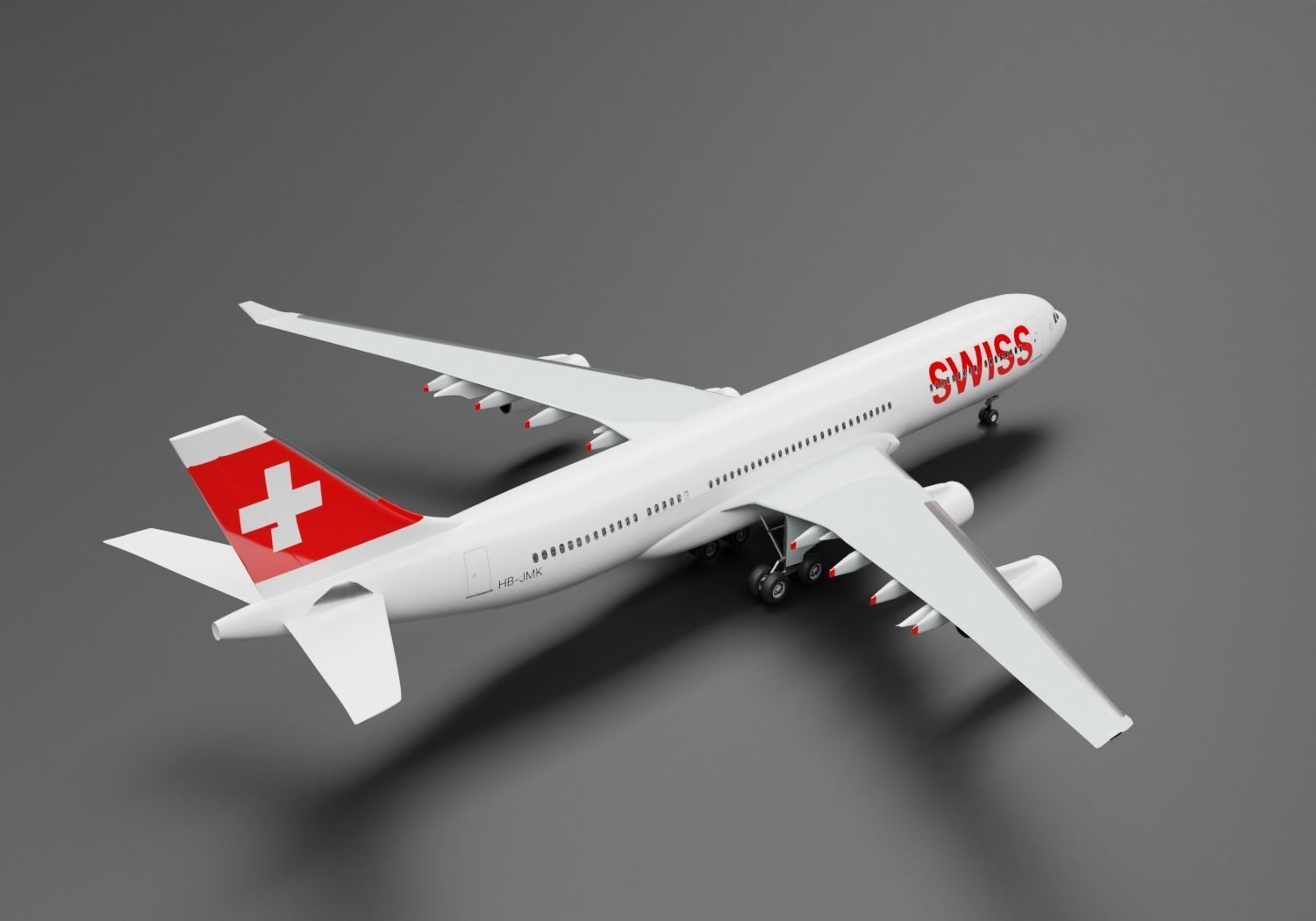 Airbus A340-300 Swiss Air 3D model | CGTrader
