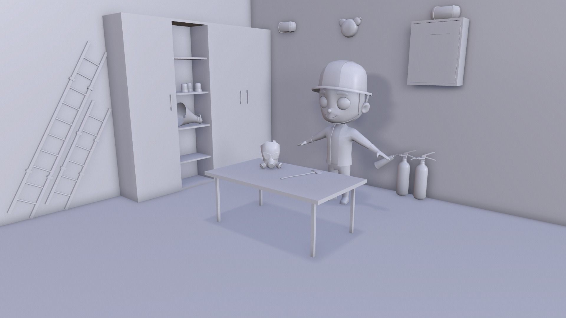 3D model Low Poly Fire Fighter Character VR / AR / low-poly | CGTrader