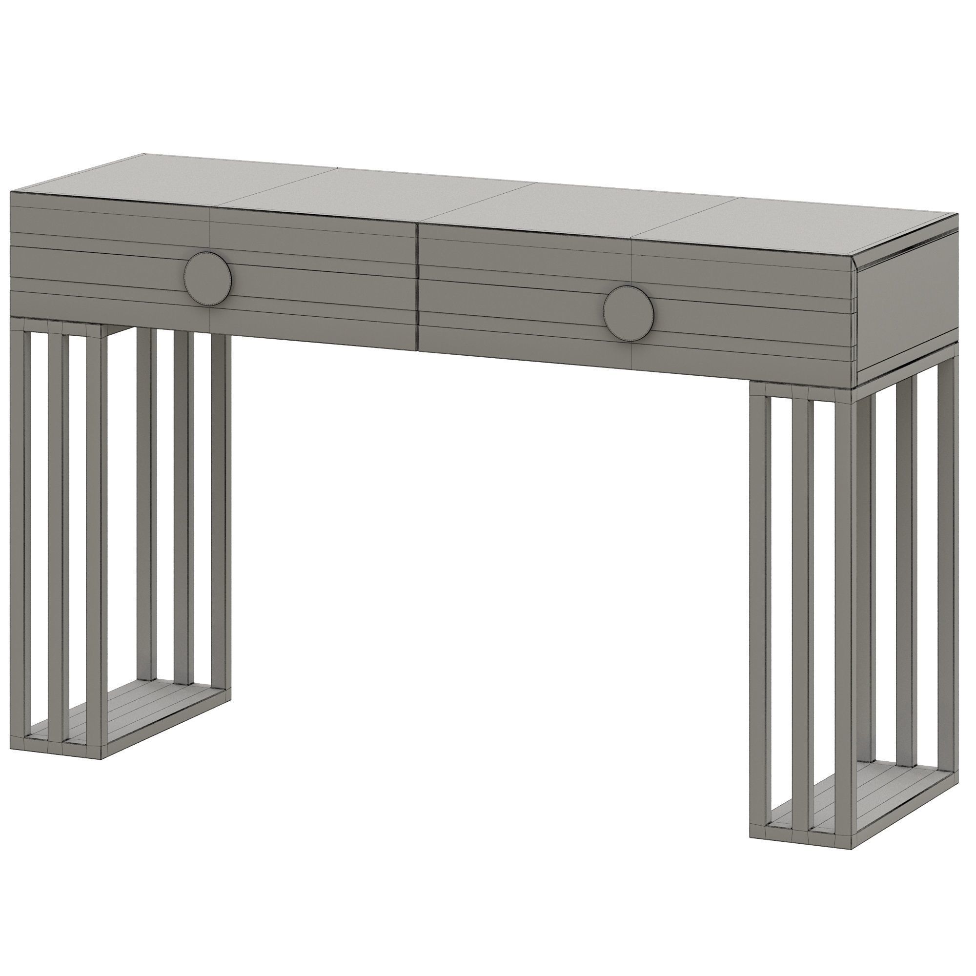 Modern Console Table with Storage Wood 3D model | CGTrader