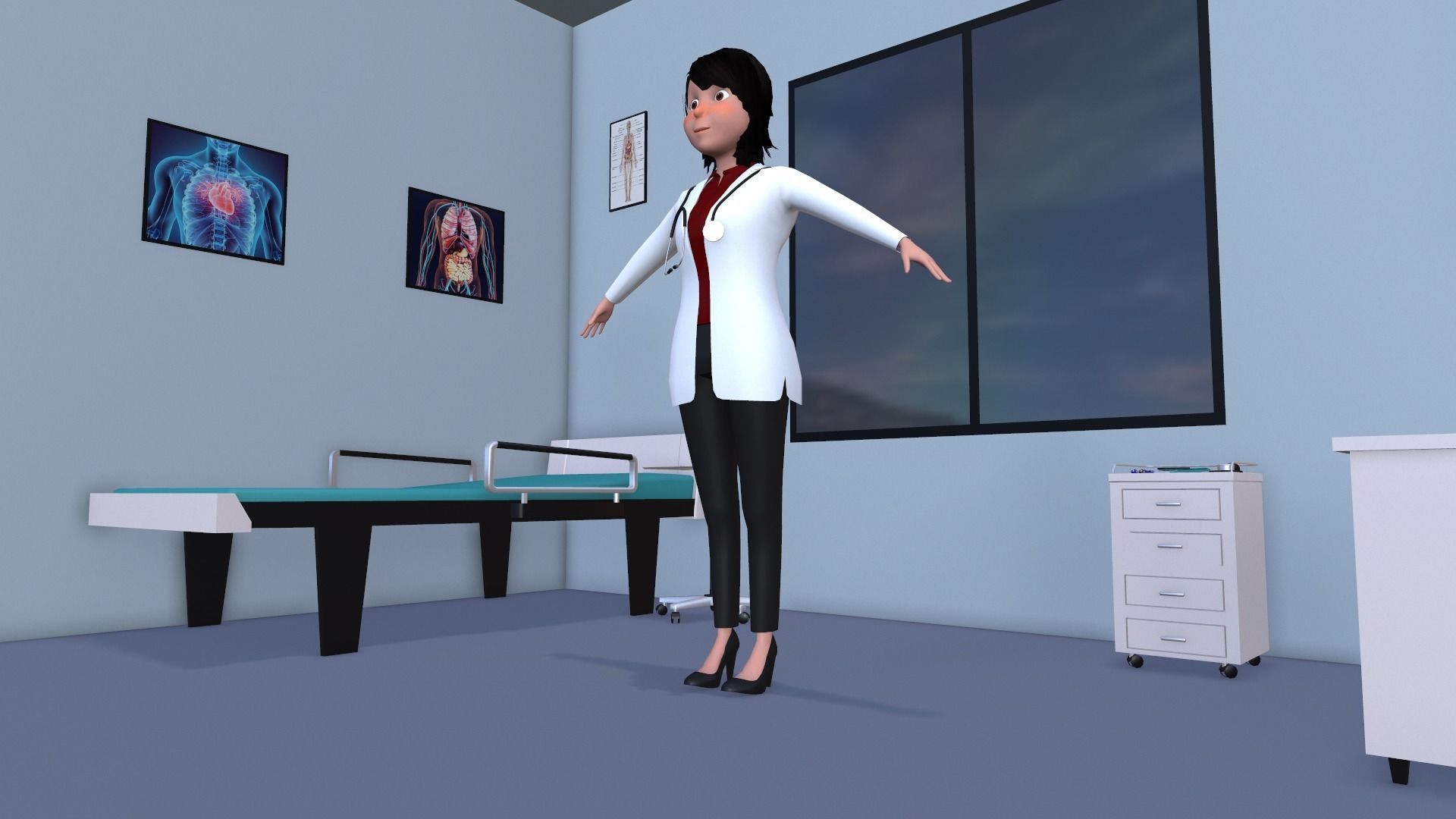 Low Poly Doctor Female Character 3D model | CGTrader