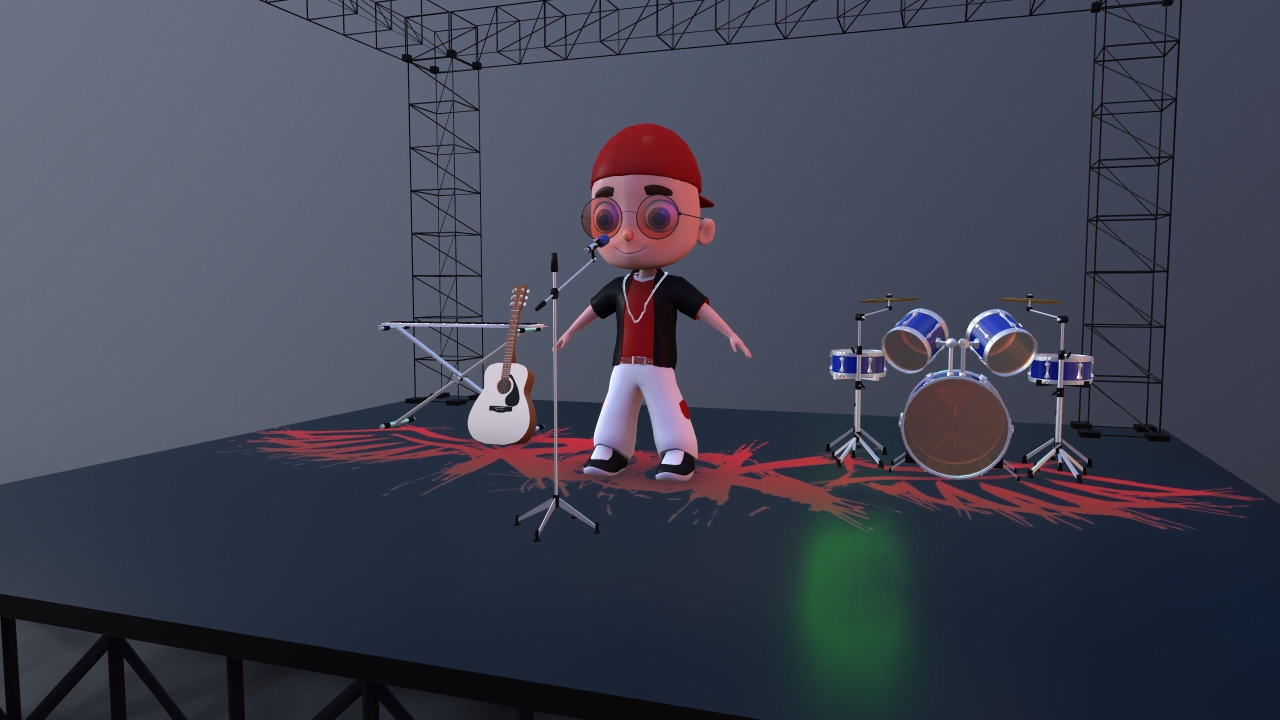 Low Poly Singer Character 3D model | CGTrader