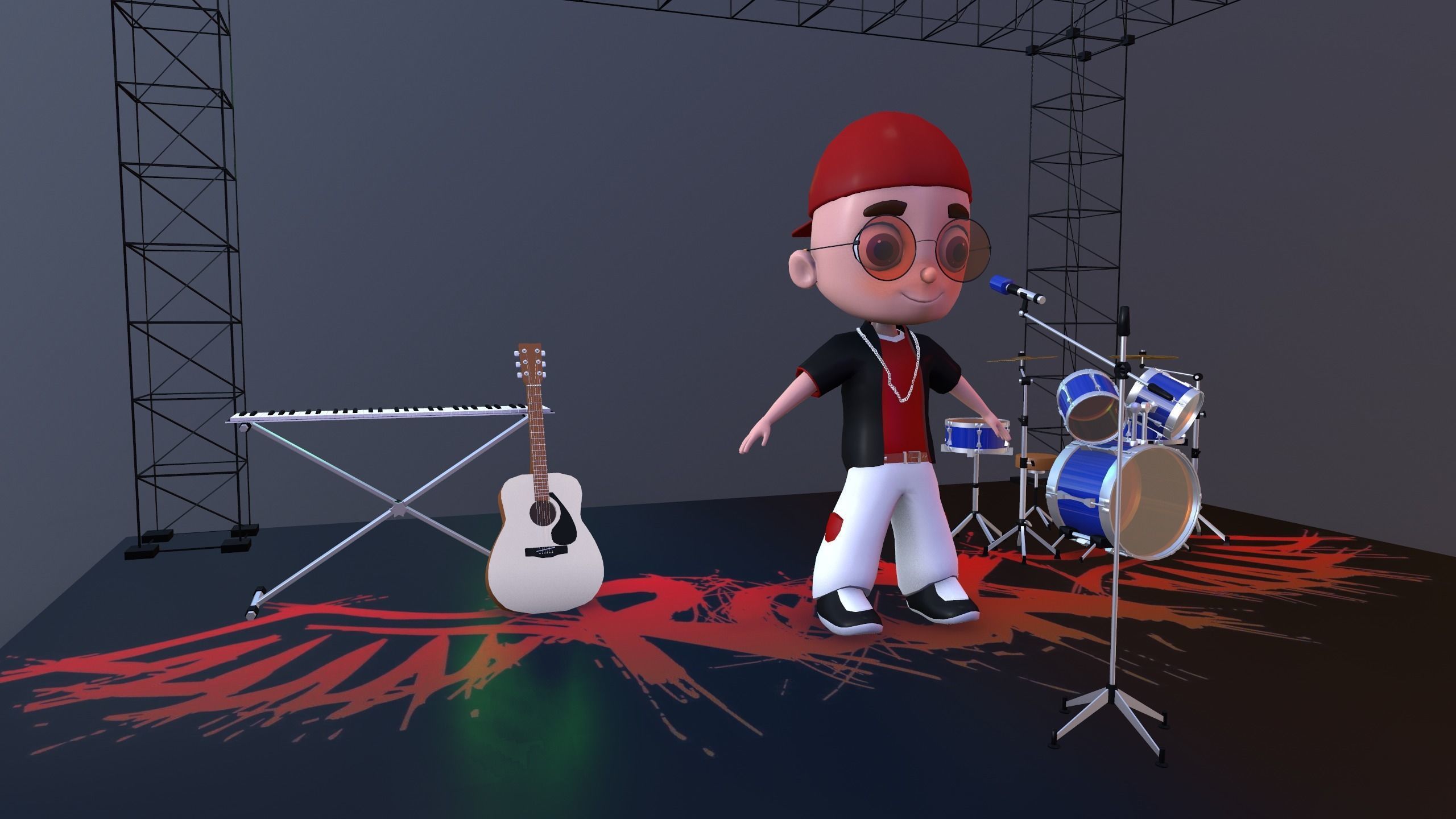 Low Poly Singer Character 3D model | CGTrader