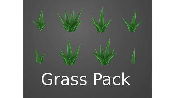 Stylized Grass Pack free VR / AR / low-poly 3D model | CGTrader