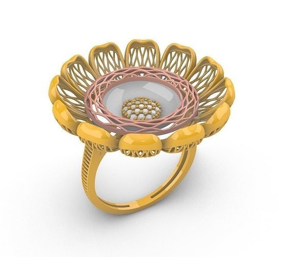 Open Flower Ring 3D model 3D printable | CGTrader