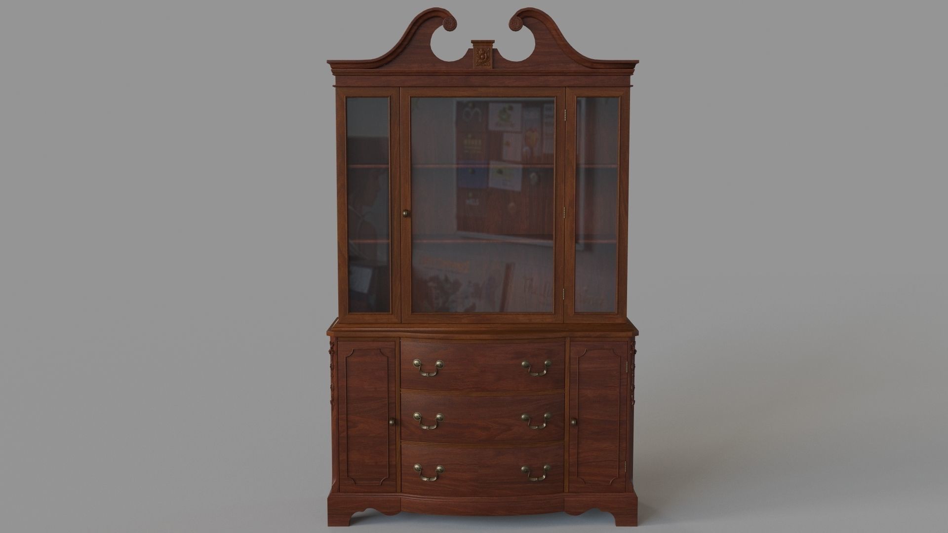Antique Hutch 3D model | CGTrader