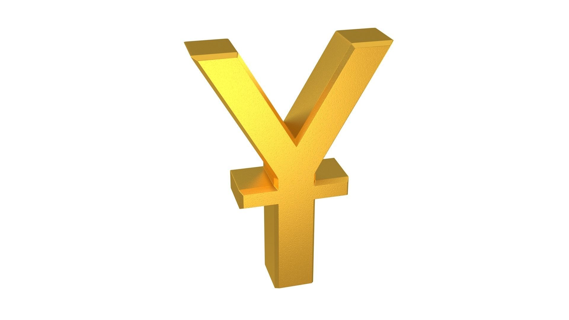 Chinese Yuan Currency Symbol Gold 3D model | CGTrader