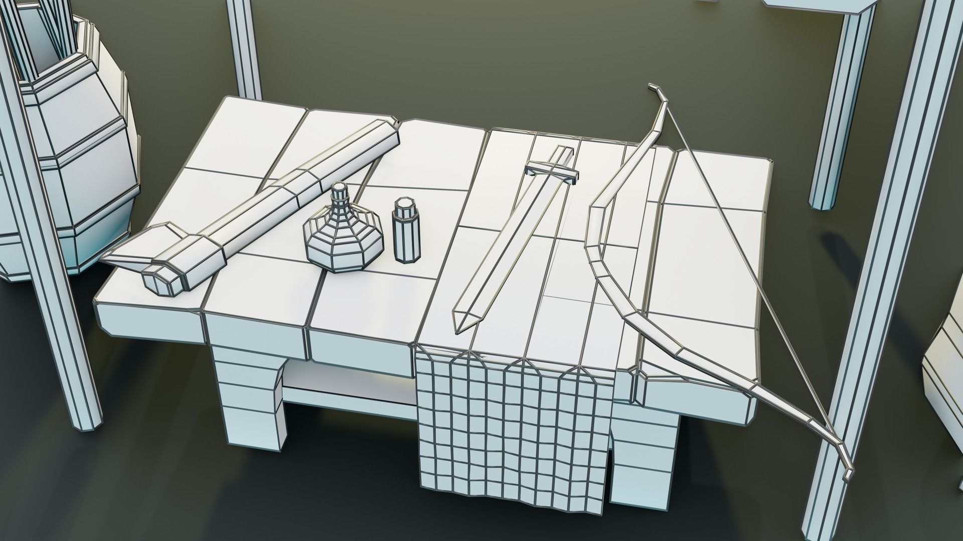 Medieval merchant Low Poly game assets pack free VR / AR / low-poly 3D ...