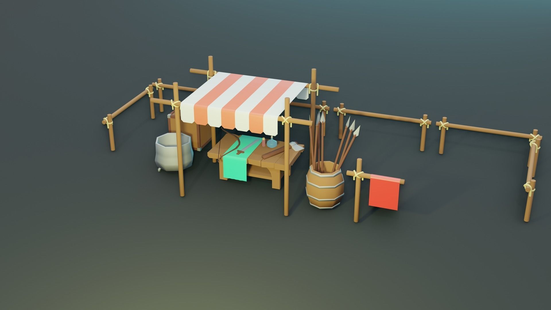Medieval merchant Low Poly game assets pack free VR / AR / low-poly 3D ...