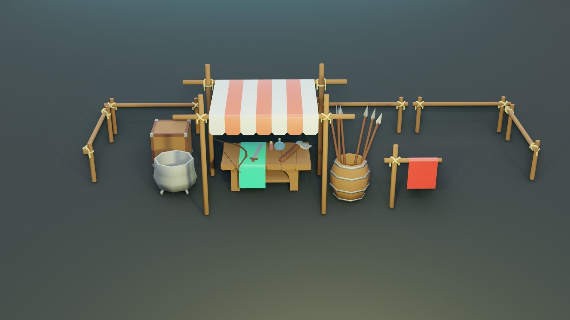 Medieval merchant Low Poly game assets pack free VR / AR / low-poly 3D ...