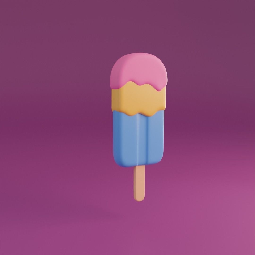 3D model Cartoon popsicle icecream VR / AR / low-poly | CGTrader