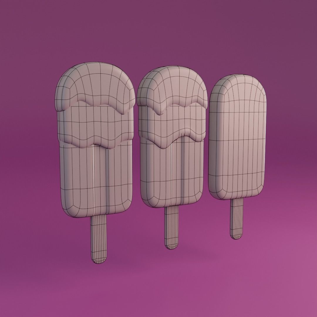 3D model Cartoon popsicle icecream VR / AR / low-poly | CGTrader