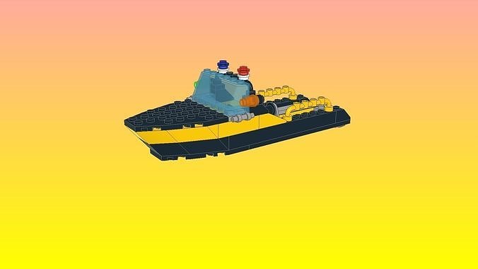 Lego Rescue boat Model 111 3D model | CGTrader