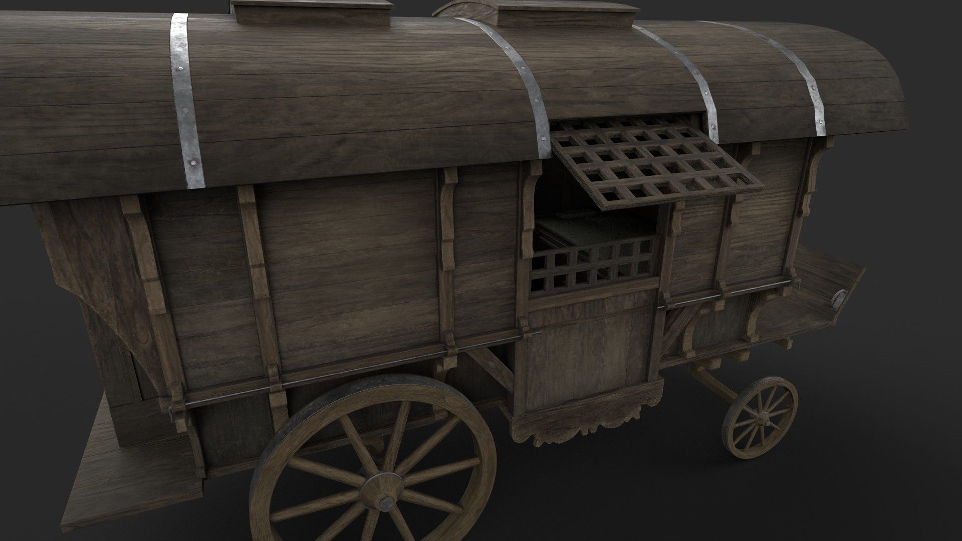 3D model Realistic Medieval Merchant Wagon VR / AR / low-poly | CGTrader