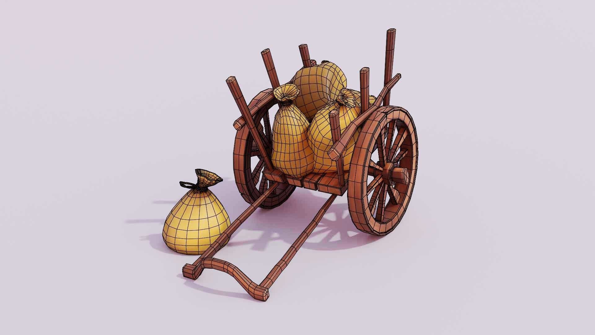 3D model Wain 3D Model For Animation And Game VR / AR / low-poly | CGTrader