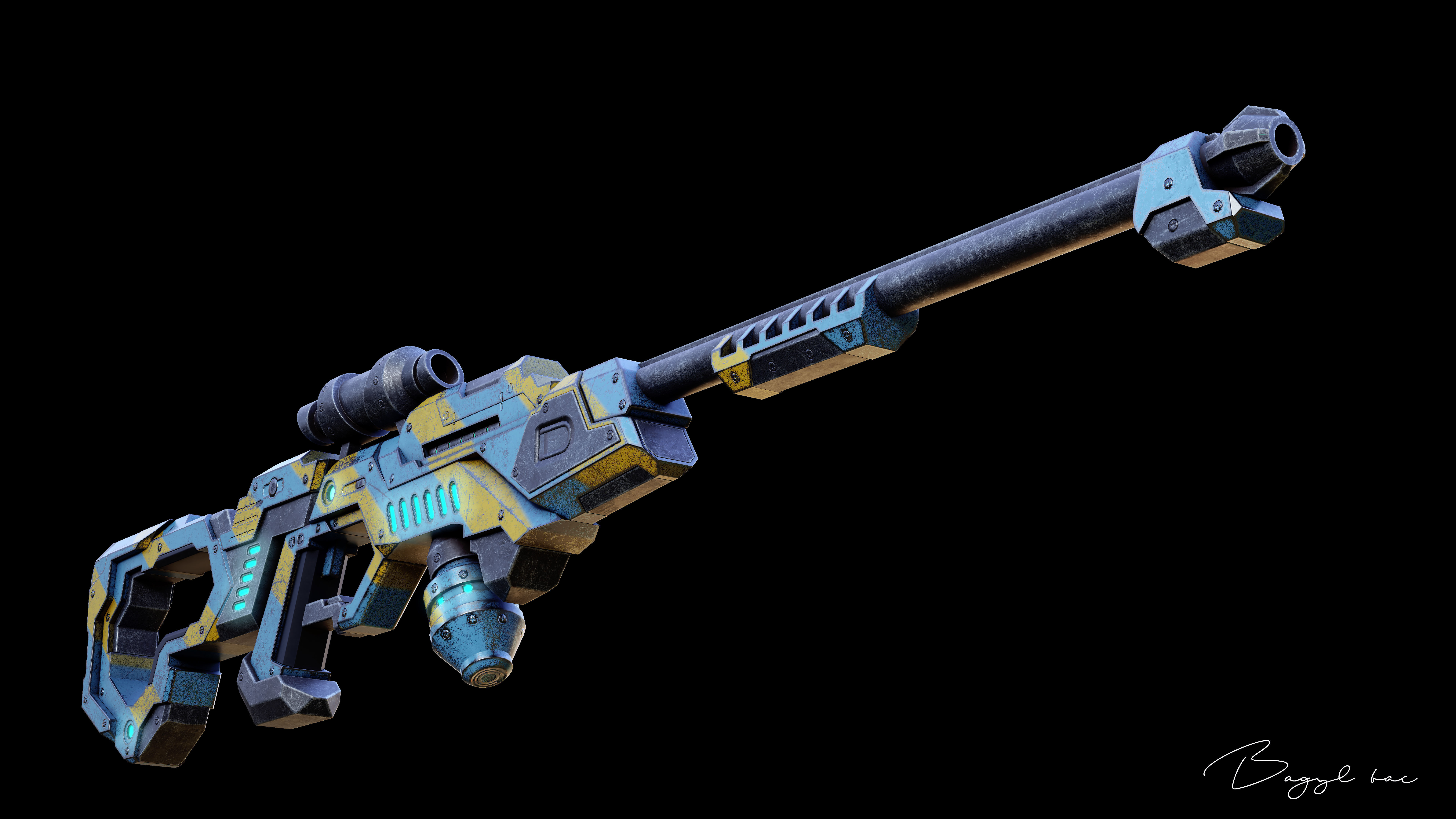 3D model Sci-Fi Assault Rifle VR / AR / low-poly | CGTrader