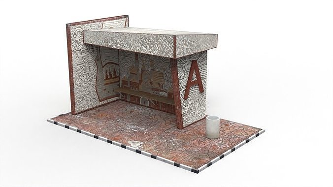 3D model Bus stop VR / AR / low-poly | CGTrader