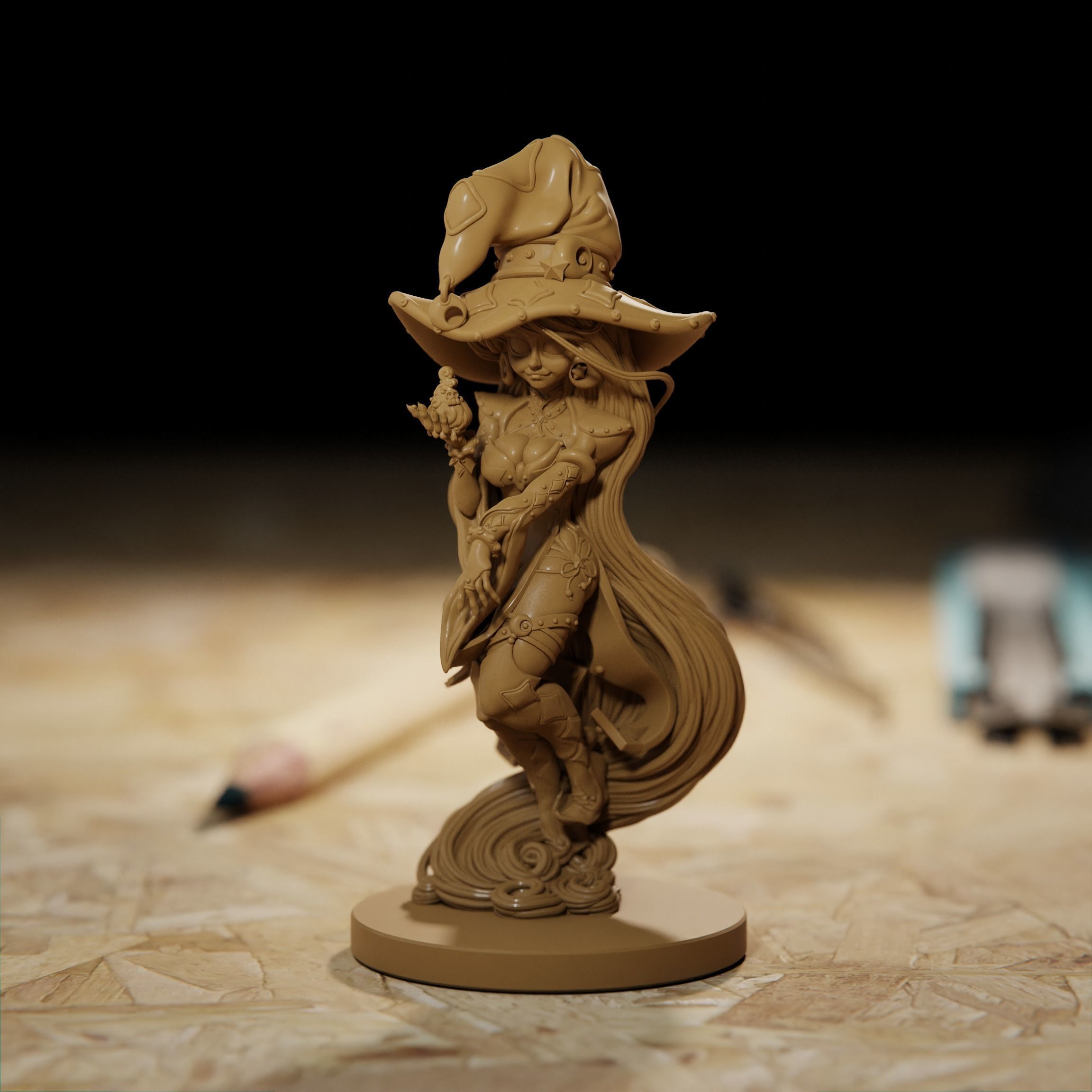 Witch - 3d mini for 3d print 3D model 3D printable | CGTrader