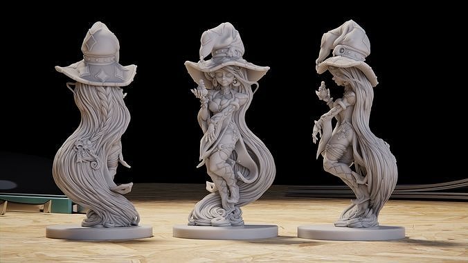 Witch - 3d mini for 3d print 3D model 3D printable | CGTrader