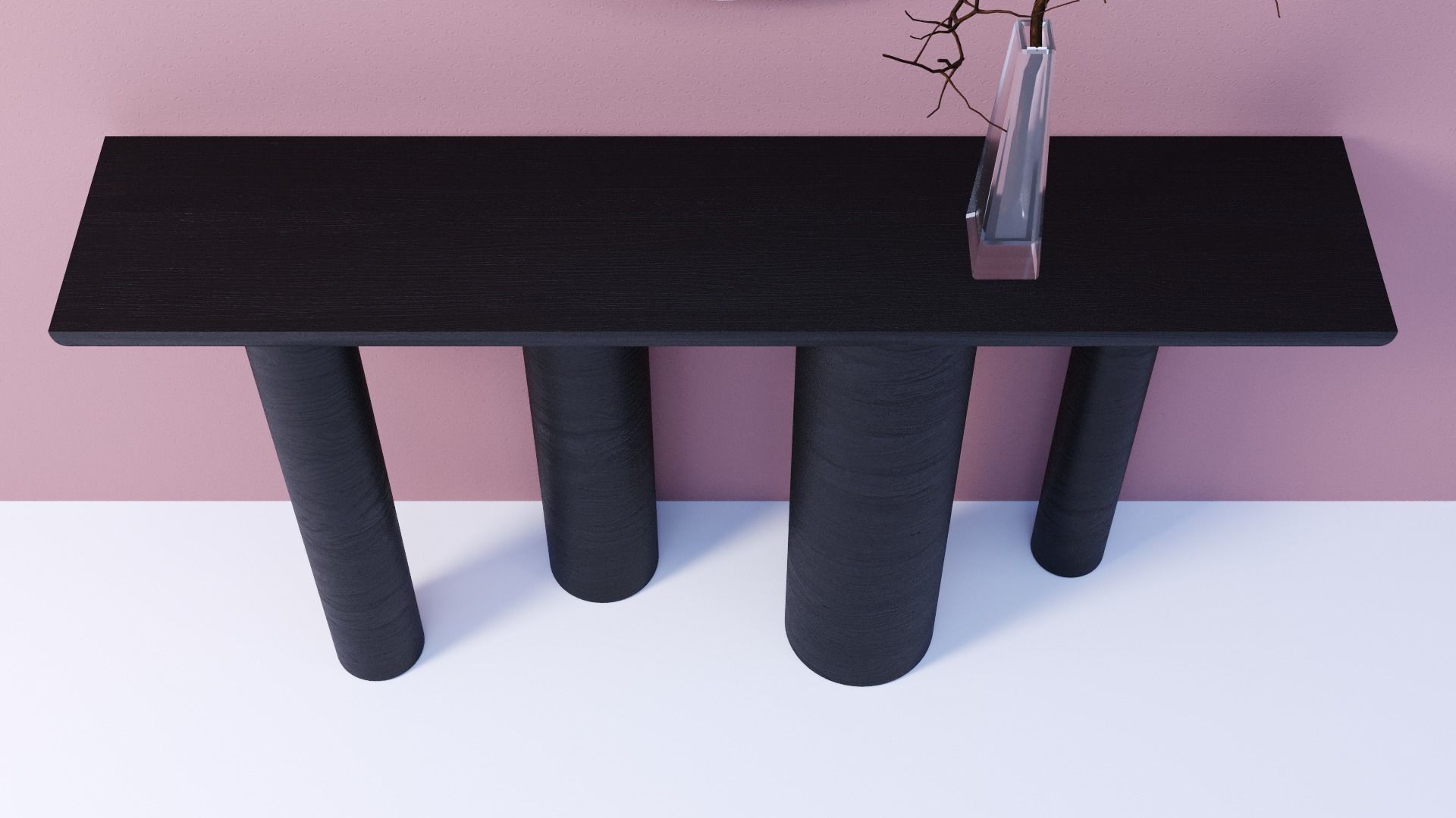 3D model Bomen Black Oak Console Table Set Composition VR / AR / low ...