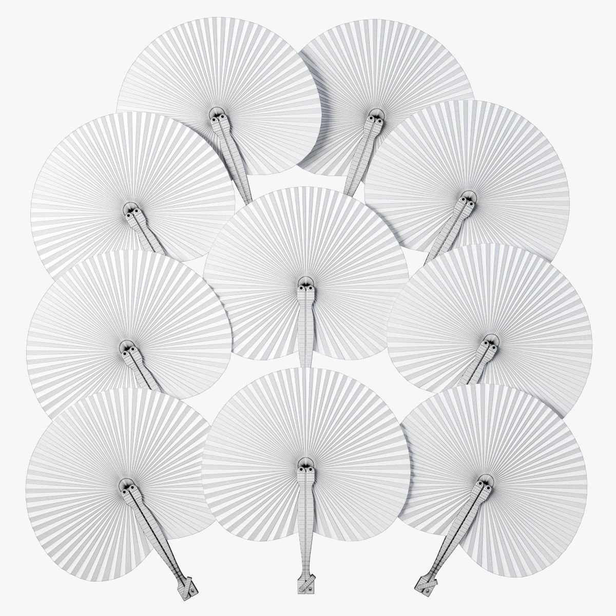 Chinese fans 3D model | CGTrader