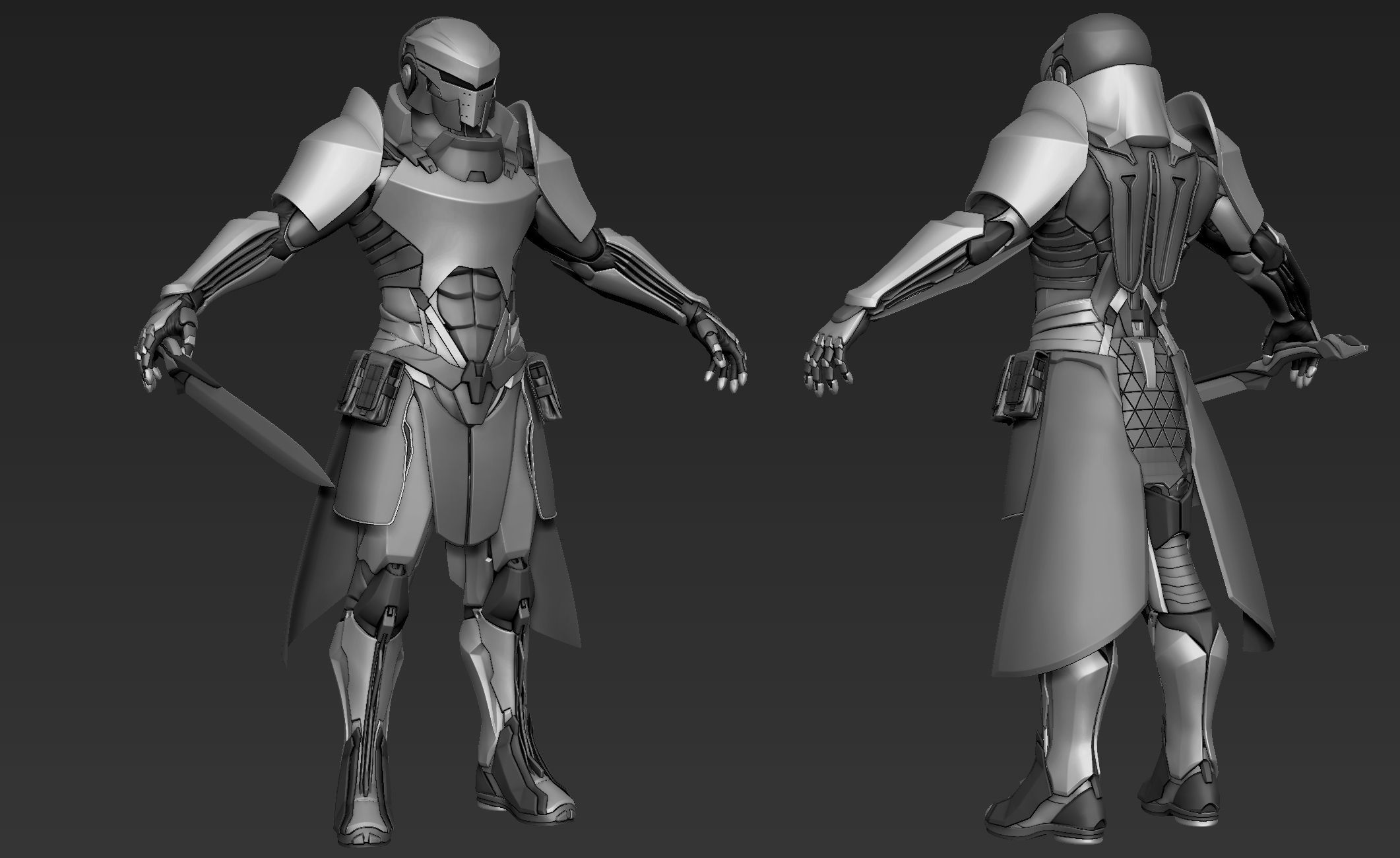 Paladin Knight Sci-Fi Style 3D model | CGTrader