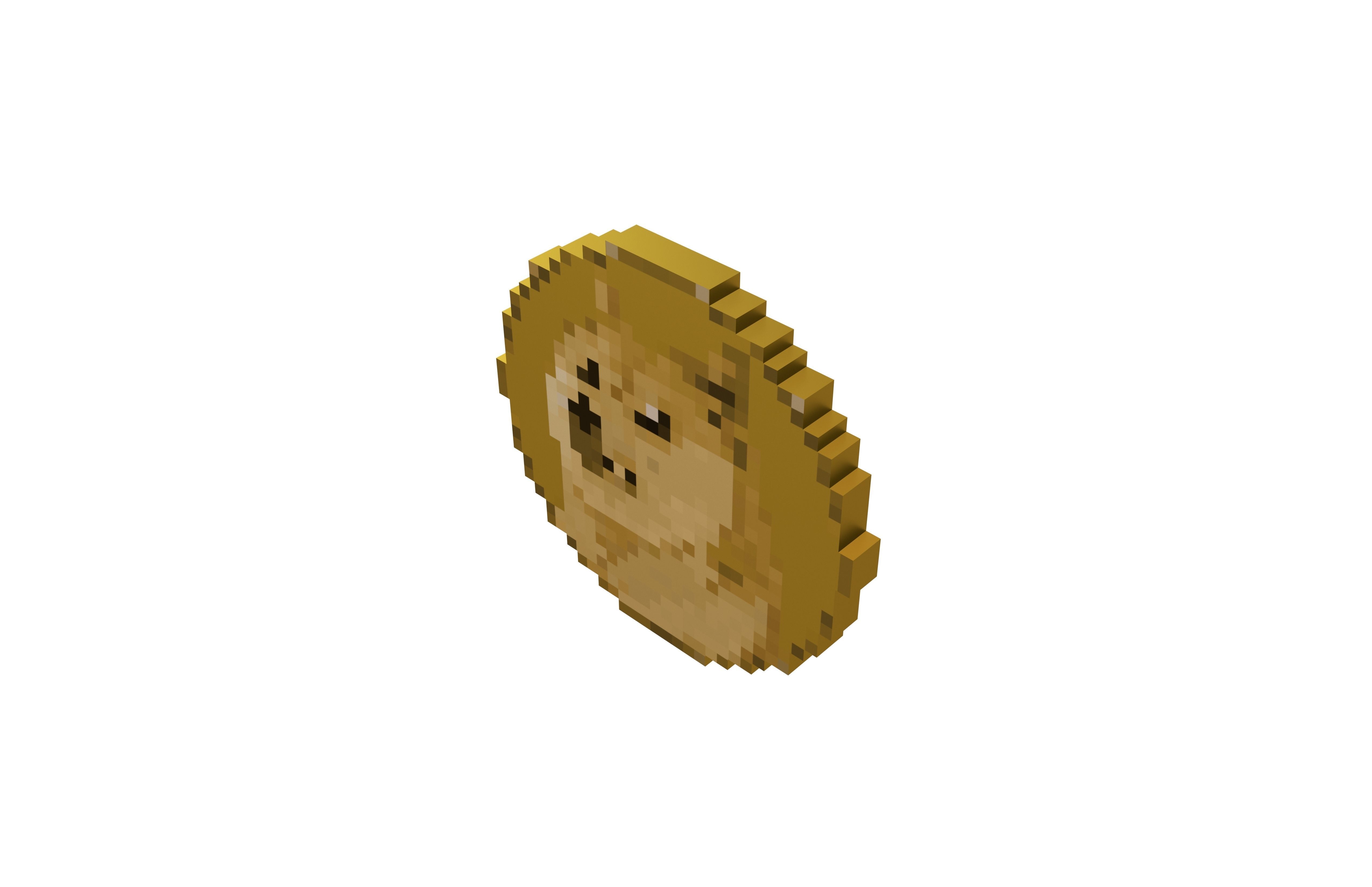 3D model Pixel Dogecoin v1 002 VR / AR / low-poly | CGTrader