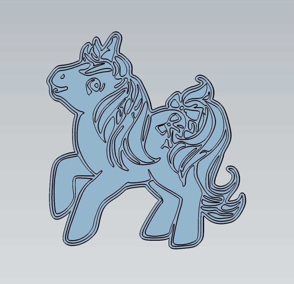 Amazing My Little Pony Character Ribbon Cookie Cutter Stamp 3D model ...