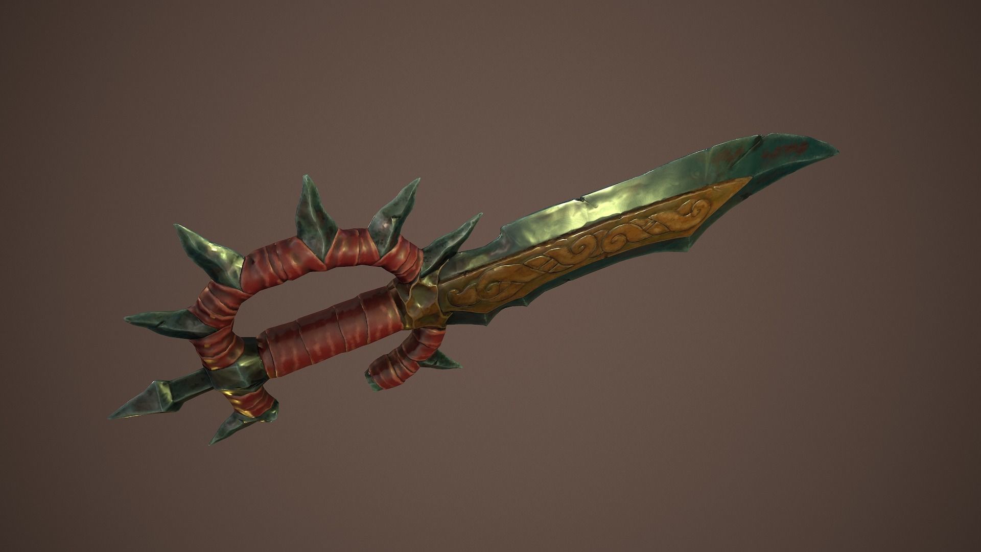 Stylized goblin dagger game ready PBR low-poly free VR / AR / low-poly ...