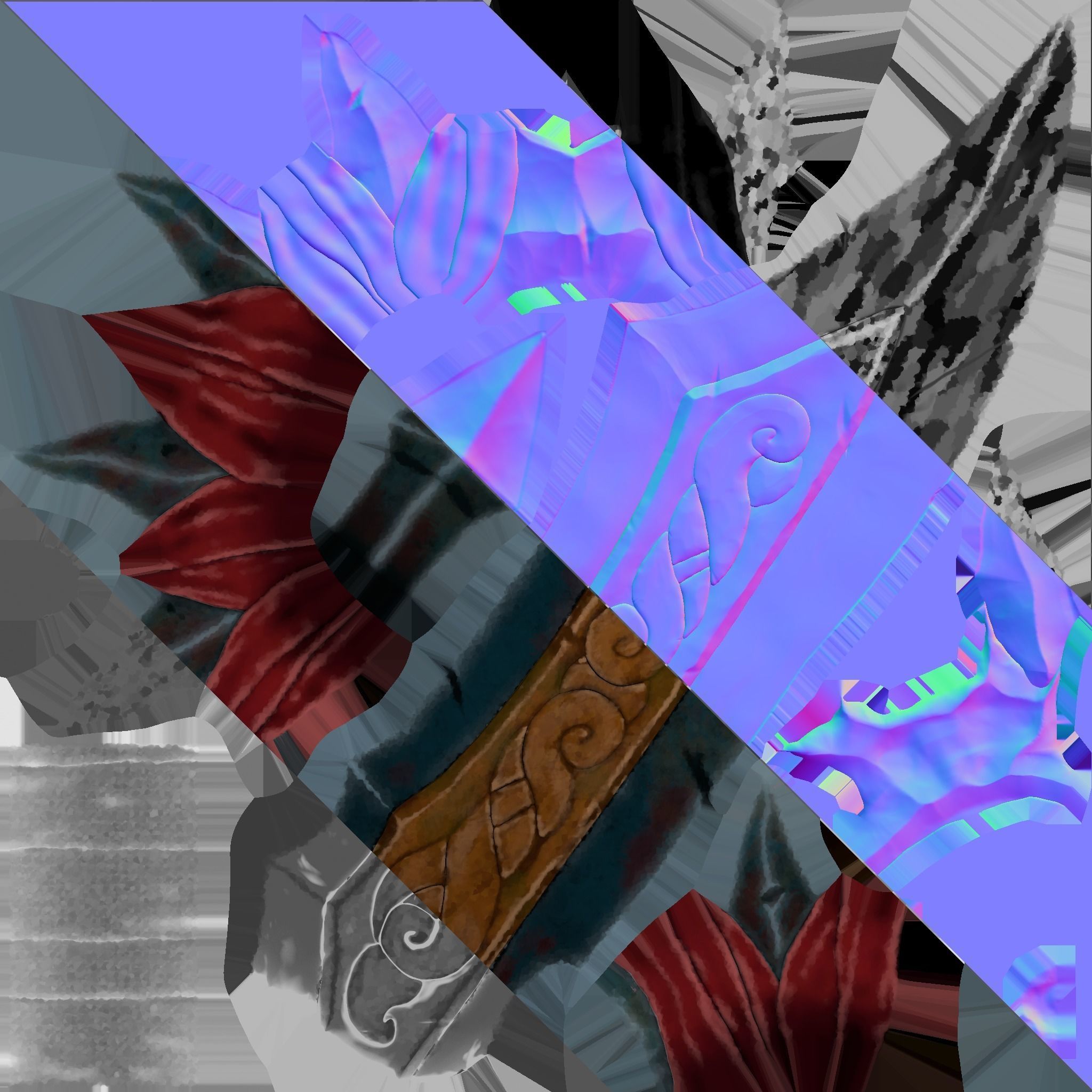 Stylized goblin dagger game ready PBR low-poly free VR / AR / low-poly ...