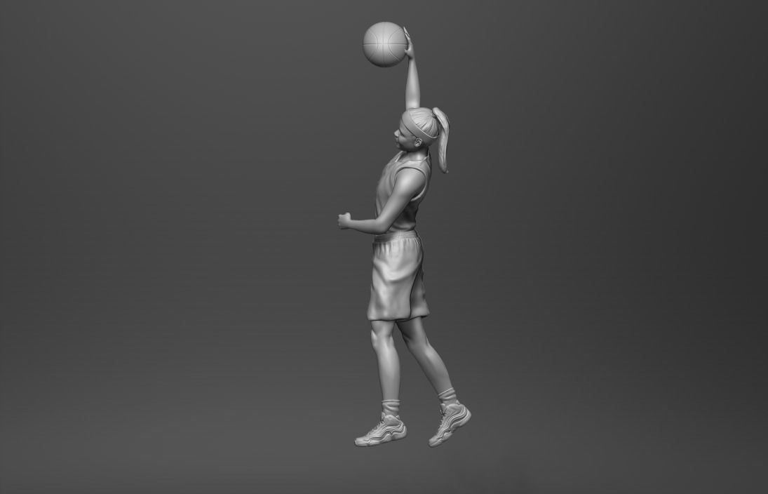 Female basketball girl statue 3D model 3D printable | CGTrader