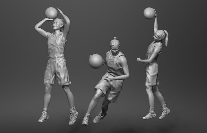 Female basketball girl statue 3D model 3D printable | CGTrader