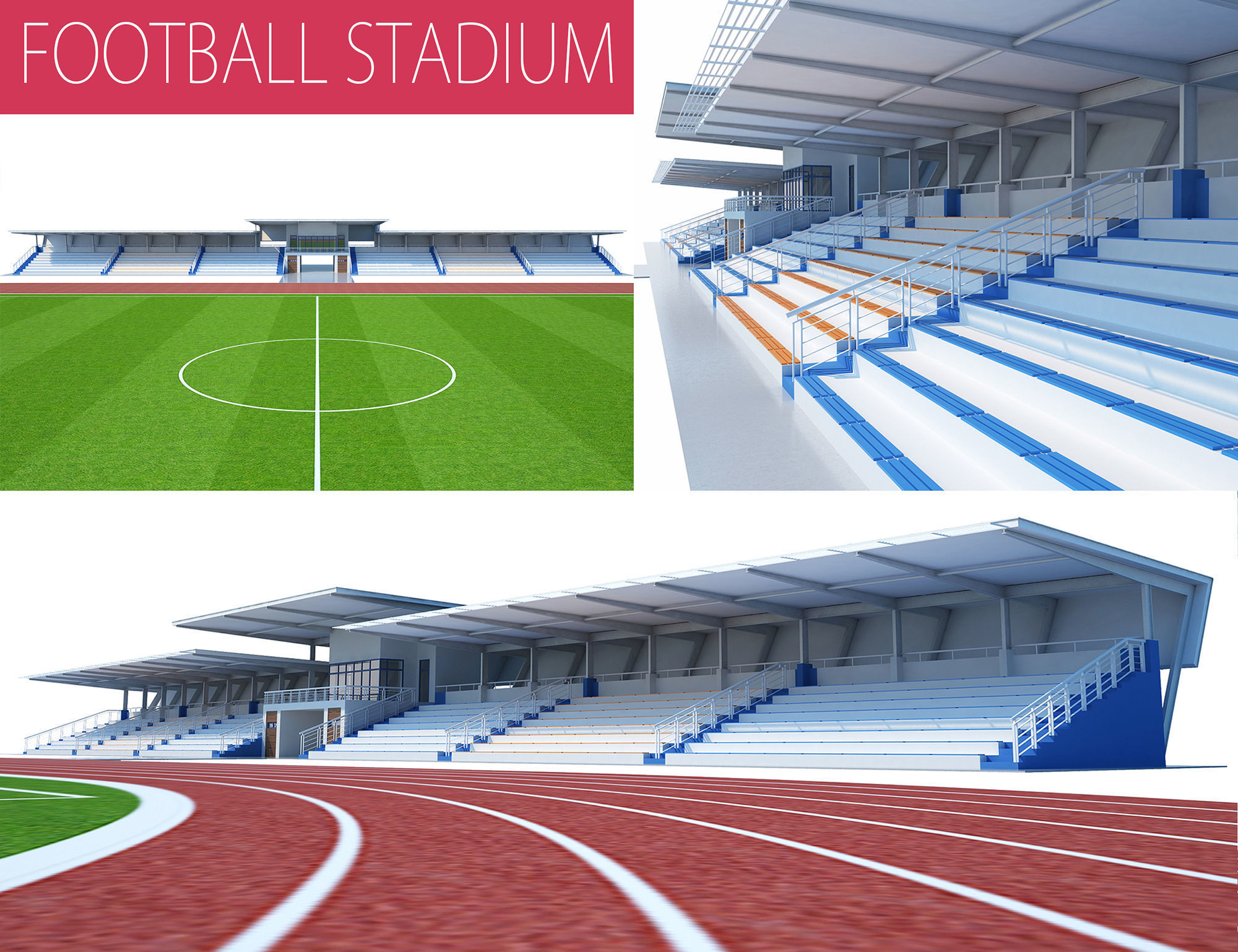Football Stadium court 3D model | CGTrader