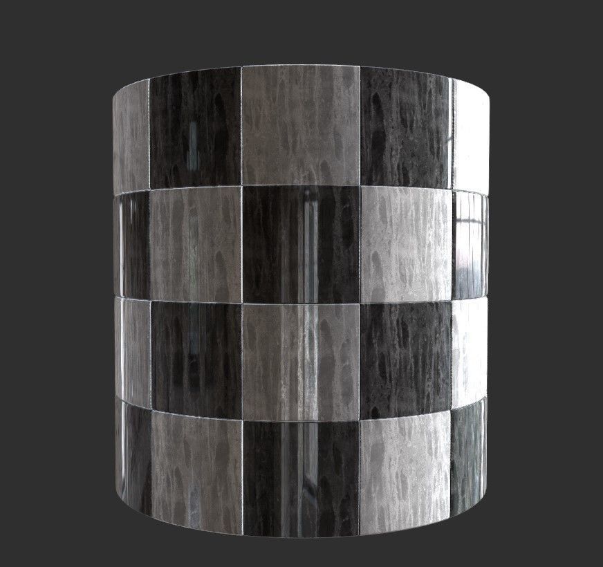 Black and white checker Marble tillable PBR texture Texture | CGTrader