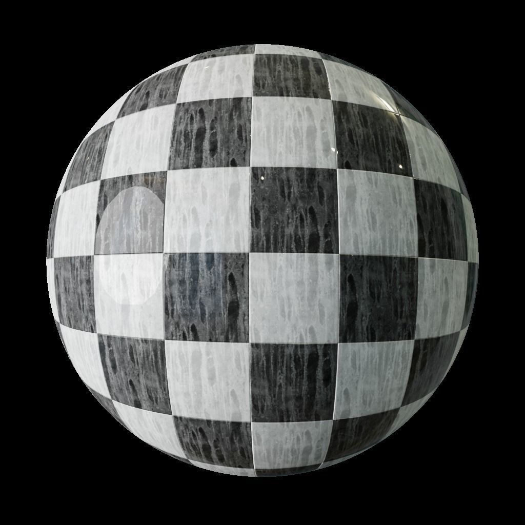 Black and white checker Marble tillable PBR texture Texture | CGTrader