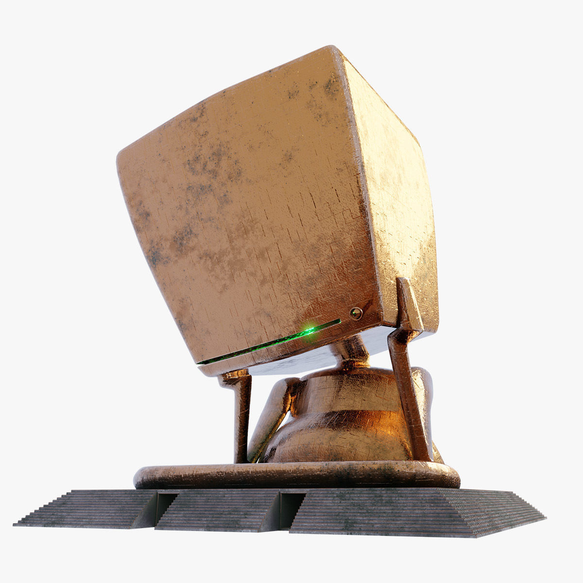 3D model 3D Deep Thought Super Computer Sci-fi Gold VR / AR / low-poly ...