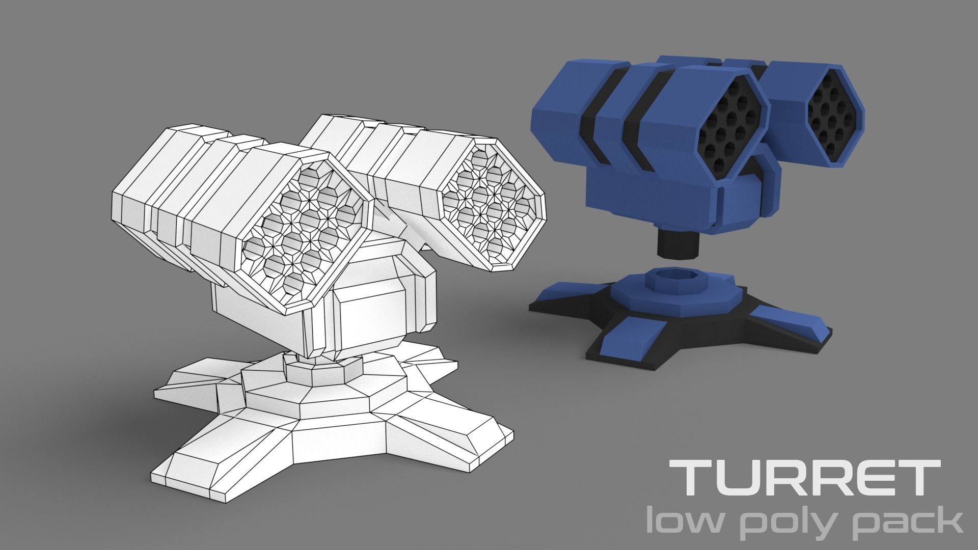 3D model SCI-FI Turret Pack VR / AR / low-poly | CGTrader