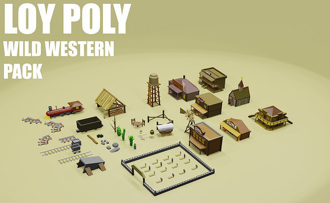 3D model Wild Western Pack VR / AR / low-poly | CGTrader