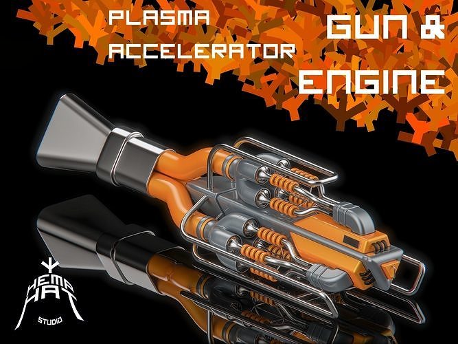 Plasma Accelerator PA4200 Gun and Engine 3D model | CGTrader