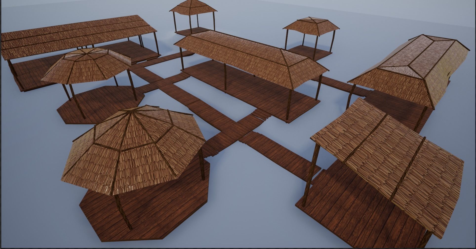 3D model Lowpoly Stylized Wooden Huts-Shacks-Sheds VR / AR / low-poly ...