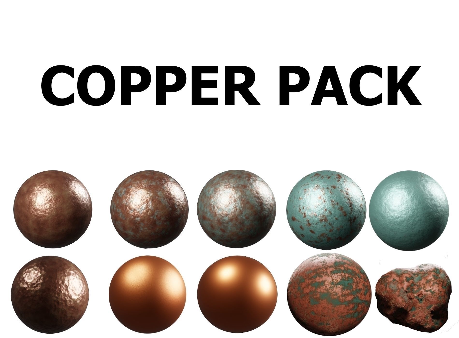 Texture Copper pack VR / AR / low-poly | CGTrader