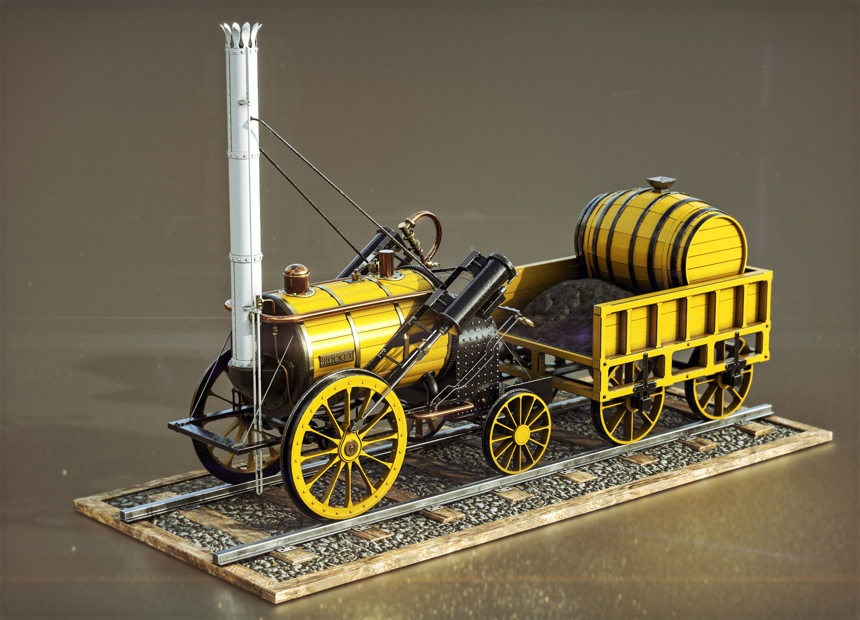 Rocket Steam Locomotive 3D model | CGTrader