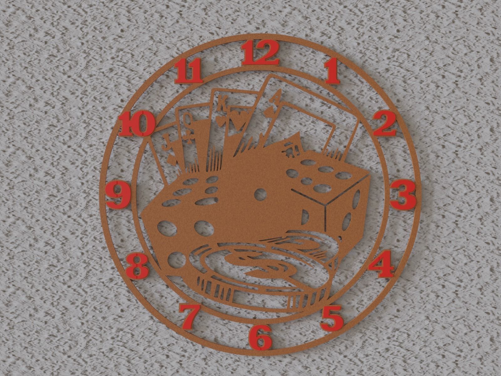casino wall clock 3D model 3D printable | CGTrader